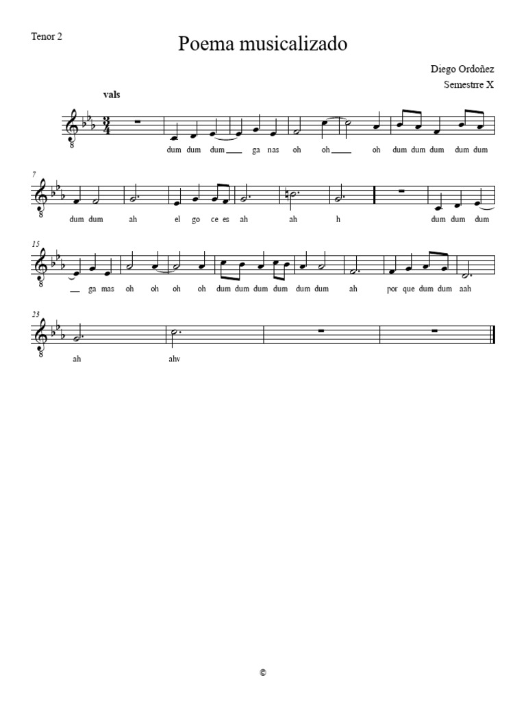 Poema Musicalizado - Tenor 2 | PDF
