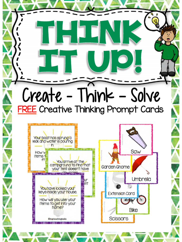 Free Creative and Lateral Thinking Prompt Cards | PDF
