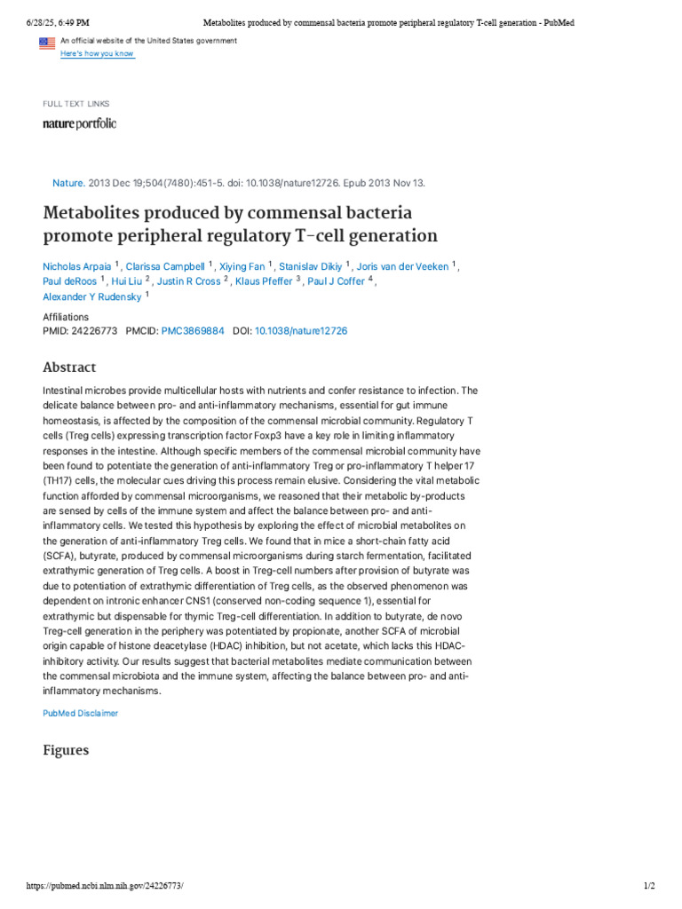 Commensal Bacteria Boost Treg Cell Generation | PDF | Microorganism ...