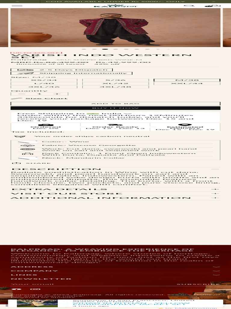 Varish Indo Western Set - Kalpraag | PDF | Softlines (Retail) | Clothing