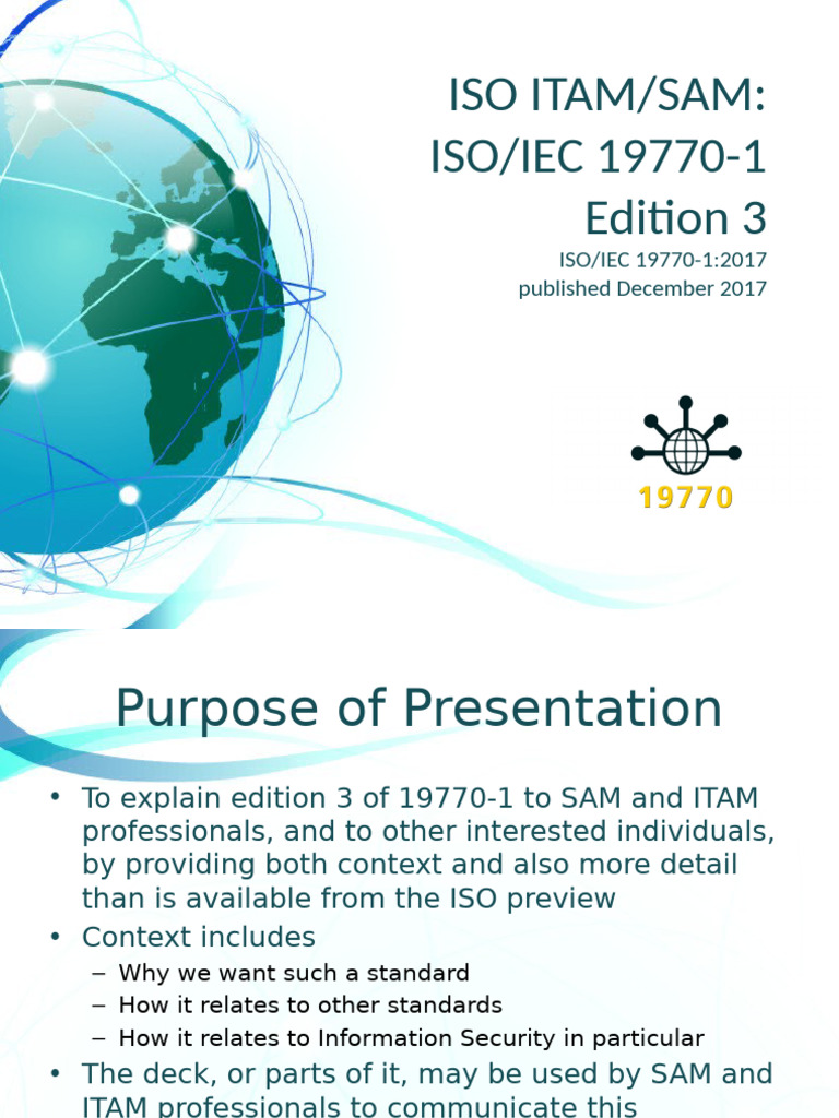 ISO SAM ITAM Process Standard Gen 3 Overview v3 | PDF | Information ...