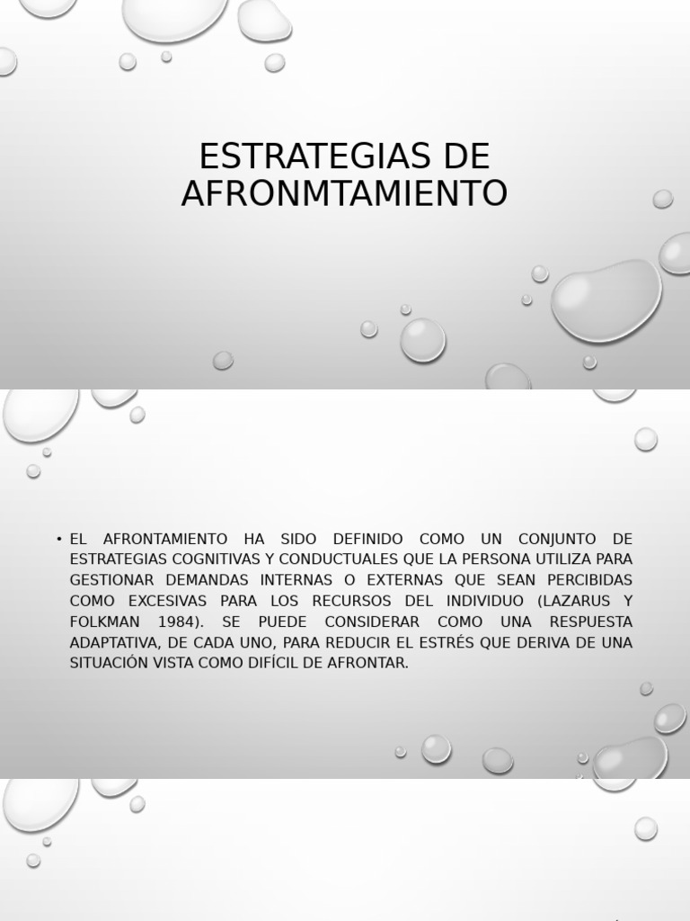 Estrategias de Afrontamiento | PDF | Las emociones | Estrés (biología)