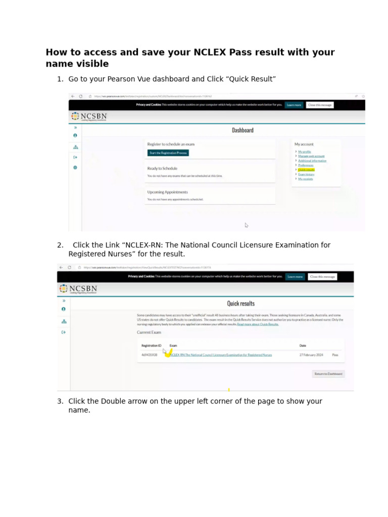 B How To Access and Save Your NCLEX Exam History Result | PDF