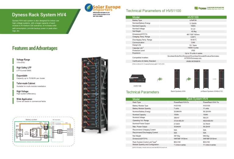 Dyness Power Rack HV4 Brochure | PDF | Energy Technology | Power (Physics)