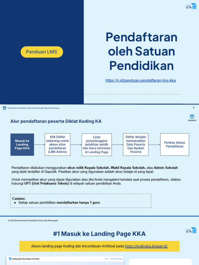 Pendaftaran Satuan Pendidikan Untuk Pelatihan Koding Ka | PDF