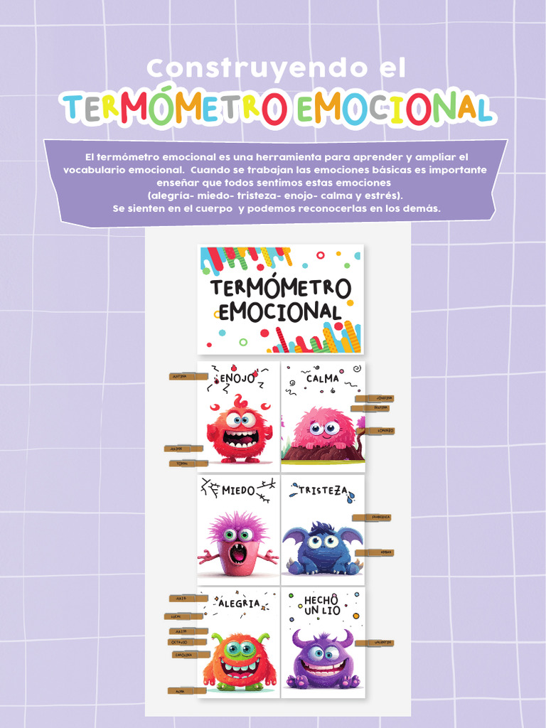 Termómetro Emocional para Niños | PDF | Las emociones | Conceptos ...