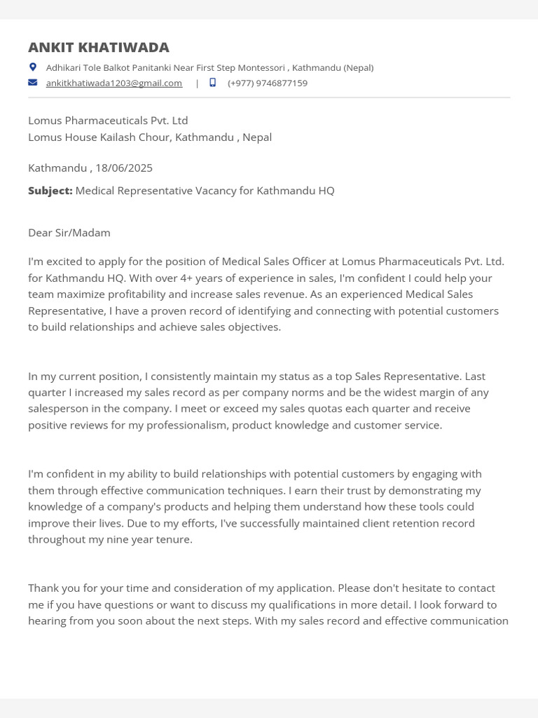LP Cover Letter | PDF