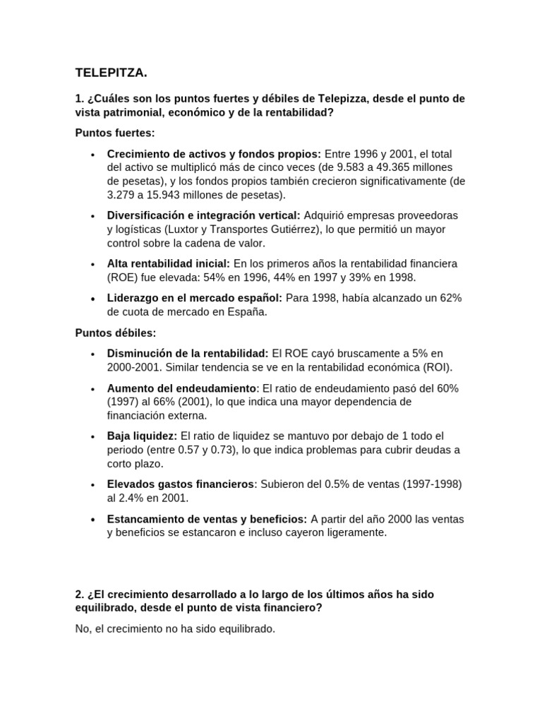 Practico 8 | PDF | Rentabilidad sobre recursos propios | Deuda