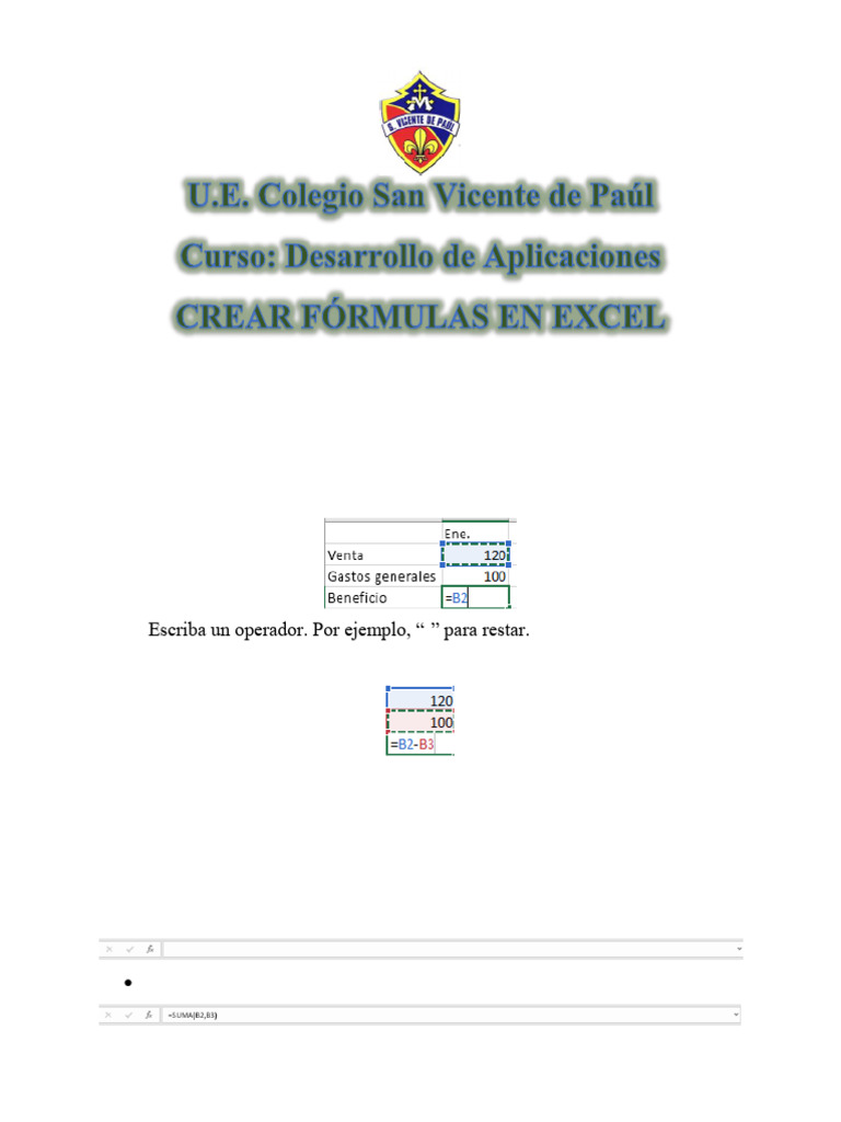 Crear Fórmulas en Excel | PDF