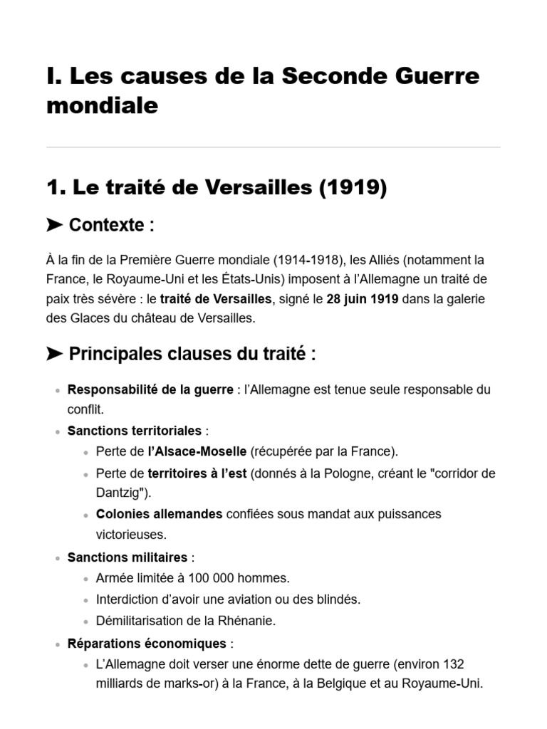 Causes de la Seconde Guerre mondiale | PDF | Seconde Guerre mondiale ...