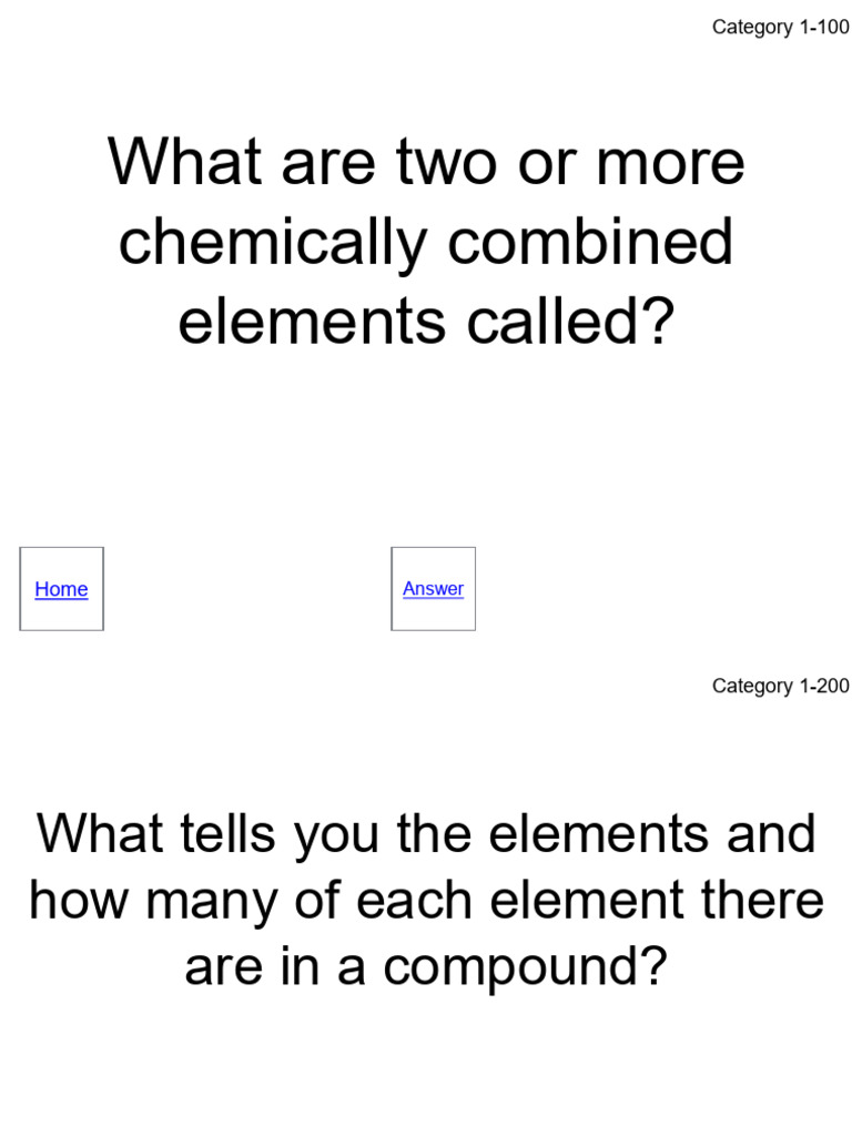 Bonding Review Questions From Jeopardy | PDF | Chemical Compounds ...