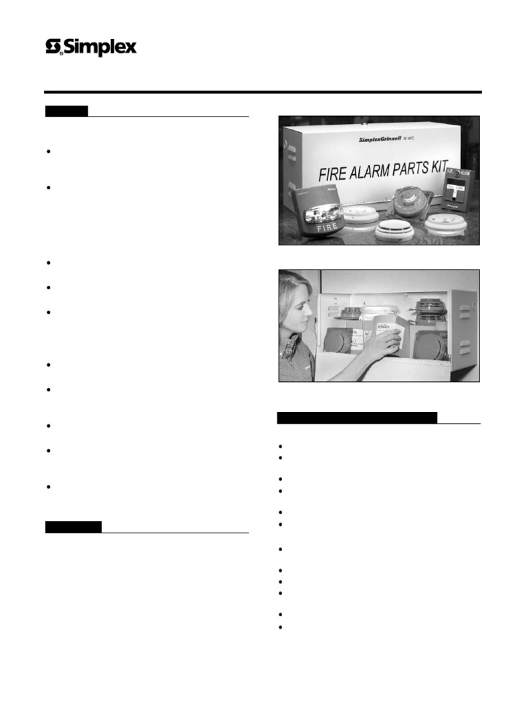 Simplex Spaer Parts Kit Cut Sheet | PDF
