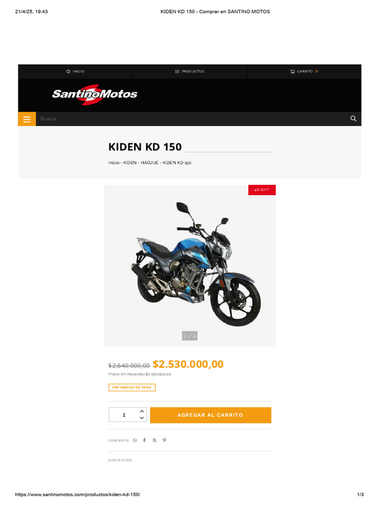 Kiden KD 150: Ficha Técnica y Precio | PDF | Tecnología de vehículos ...