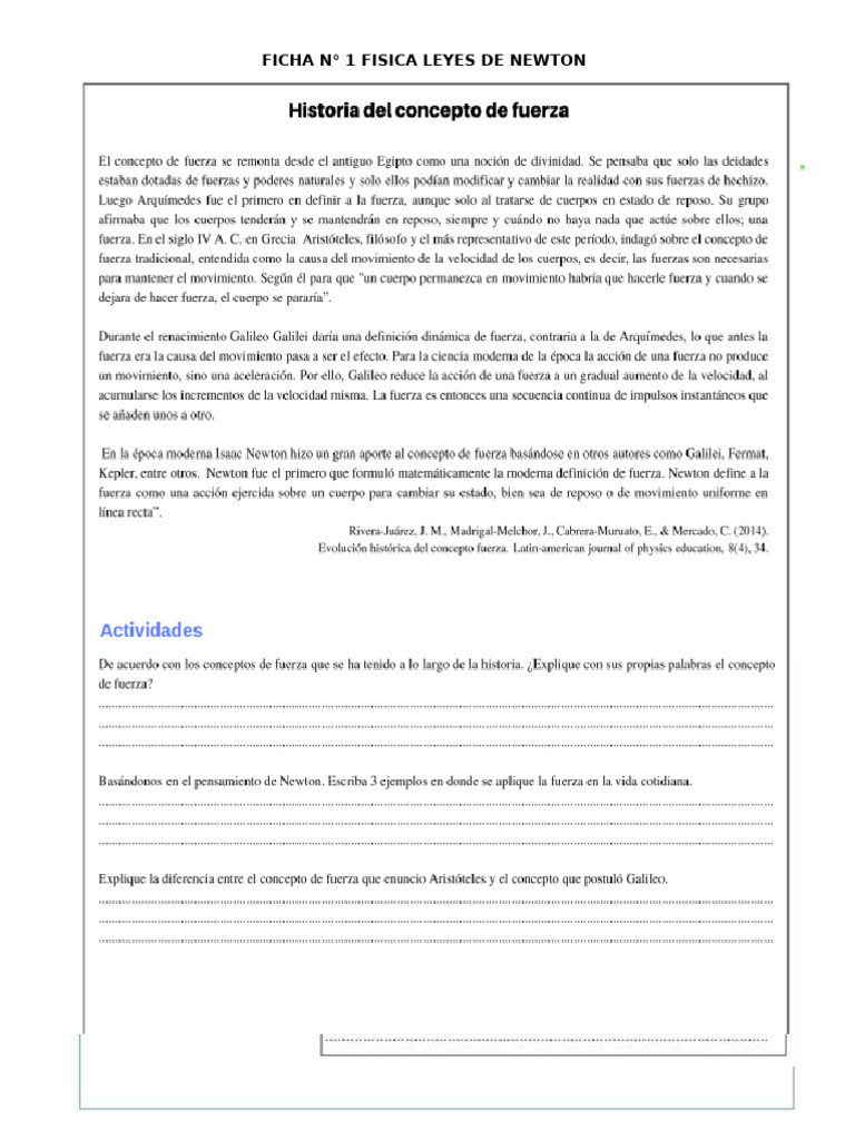 Ficha Practica Leyes de Newton | PDF