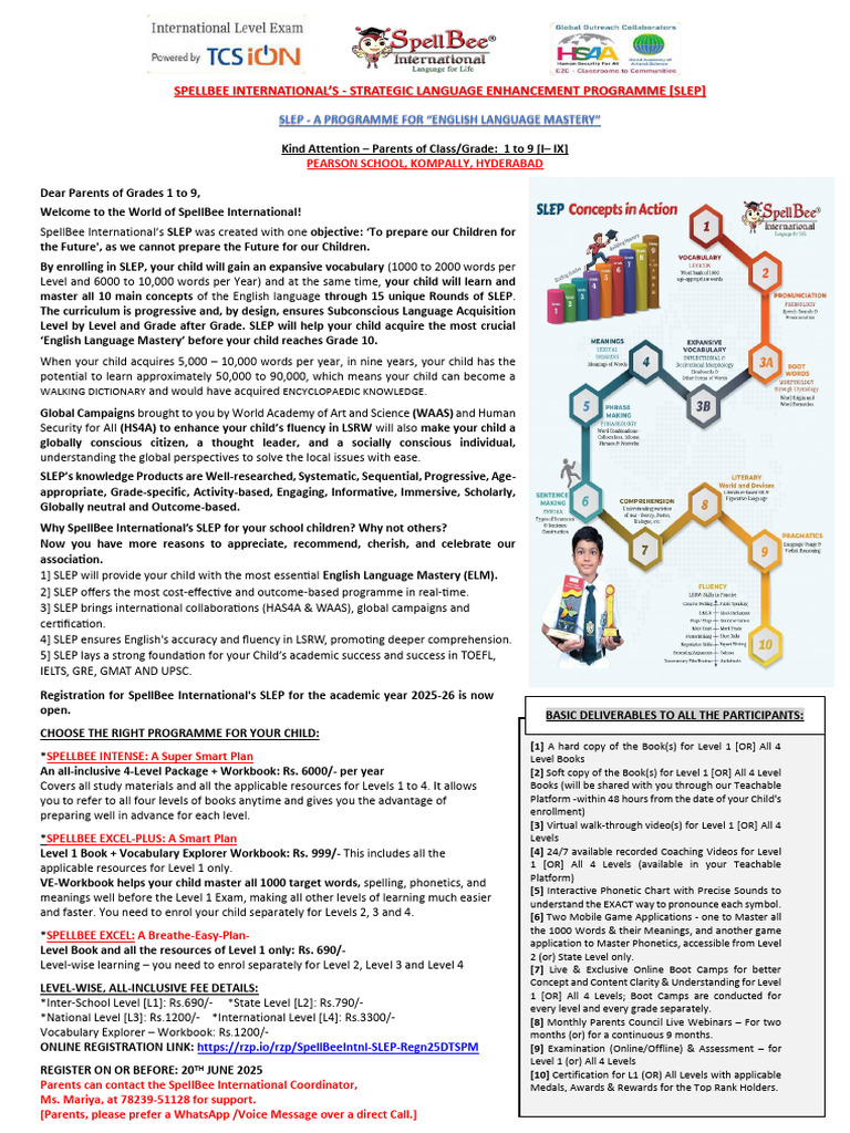 Pearson School, Kompally - Parent - Information - Letter - 2025-2026 ...