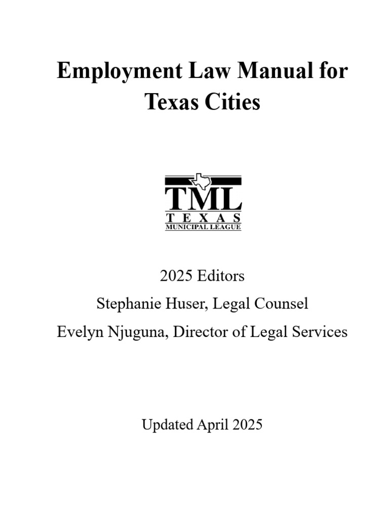 Employment Law Manual For Texas Cities 41125 Update | PDF | Overtime ...