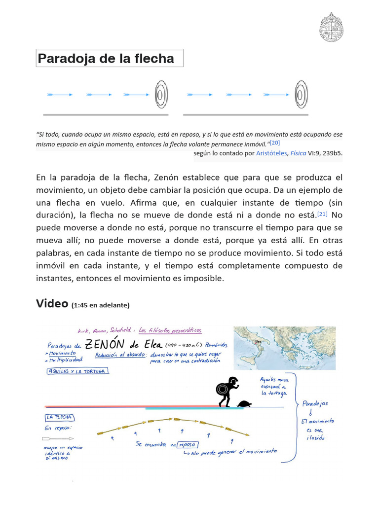 1.paradojas de Zenón Flecha | PDF | Espacio | Física