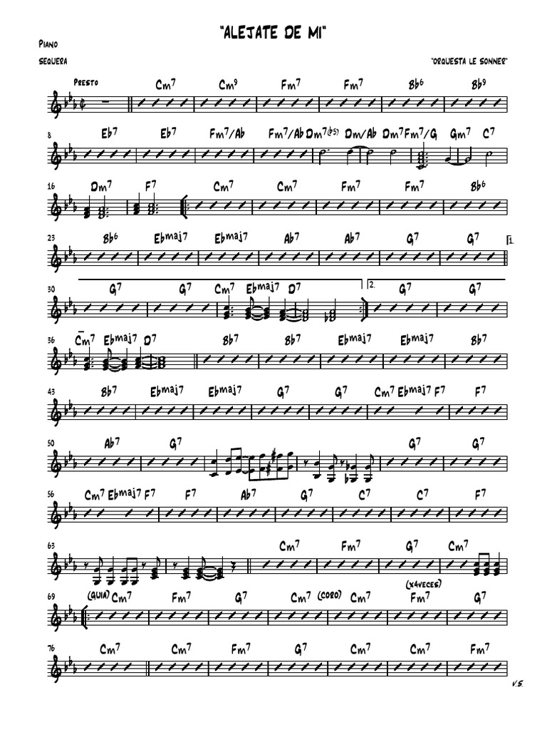 Accords de Piano pour "Alejate de Mi" | PDF | Théorie (échecs) | Échecs