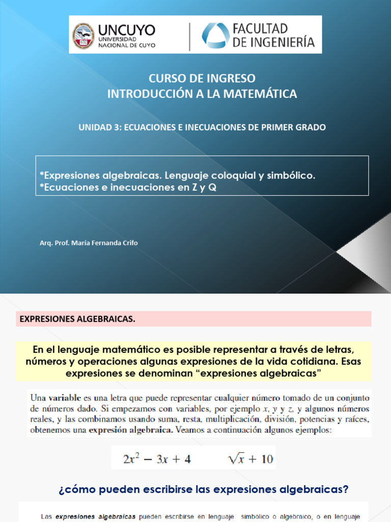 Clase 3 Ecuaciones e Inecuaciones de Primer Grado | PDF | Ecuaciones | Fórmula