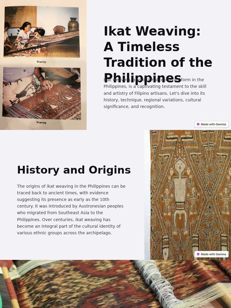 Ikat Weaving A Timeless Tradition of The Philippines | PDF ...