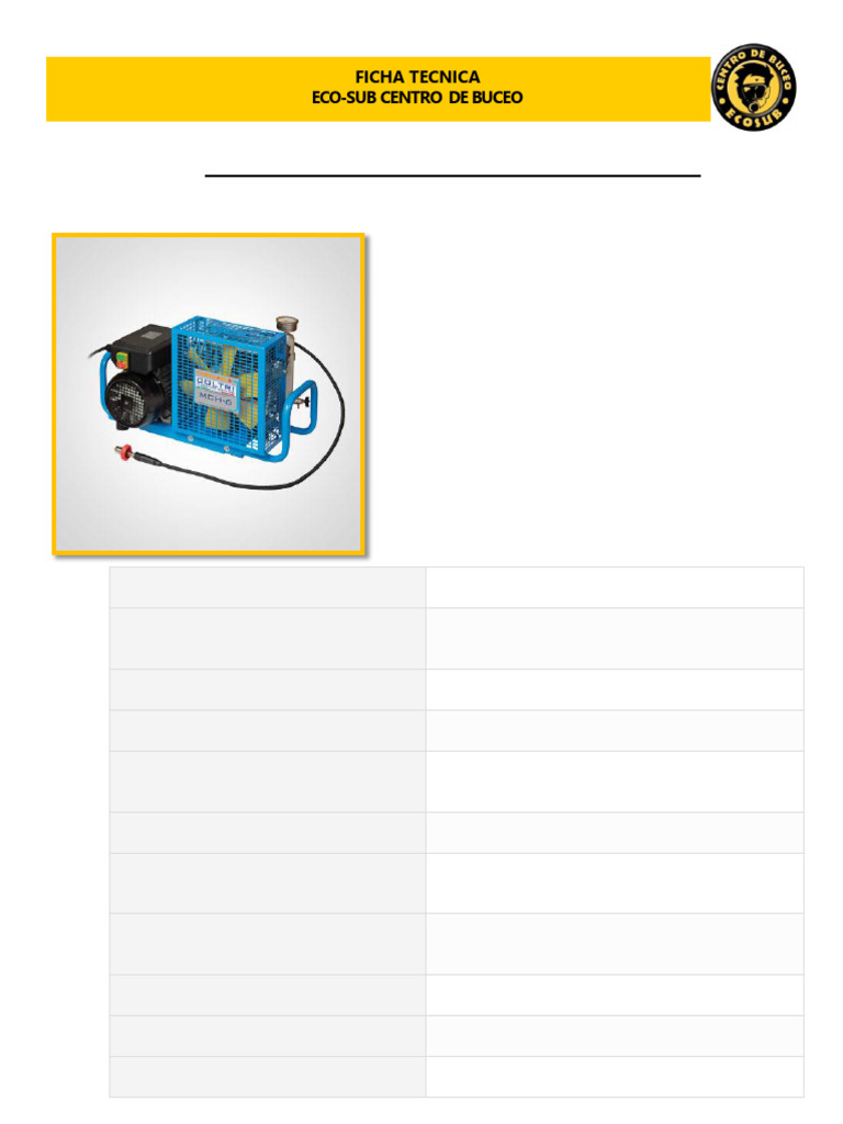 Ficha Tecnica Compresor Mch6-E | PDF