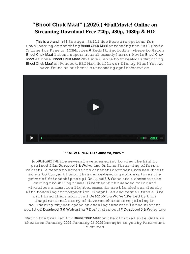 Bhool Chuk Maaf Streams Us14 | PDF