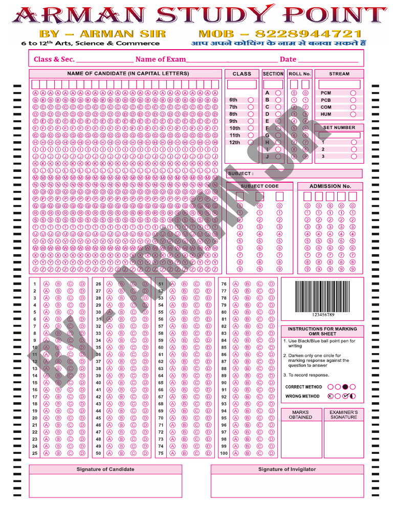 Omr Sheet | PDF