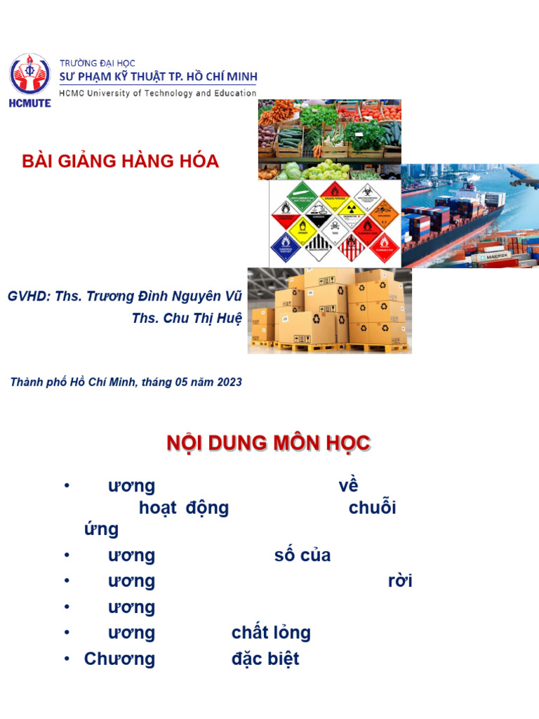 Bai Giang Hang Hoa - Chương 1 T NG Quan Hàng Hóa Và Dòng Hàng 1.5 | PDF