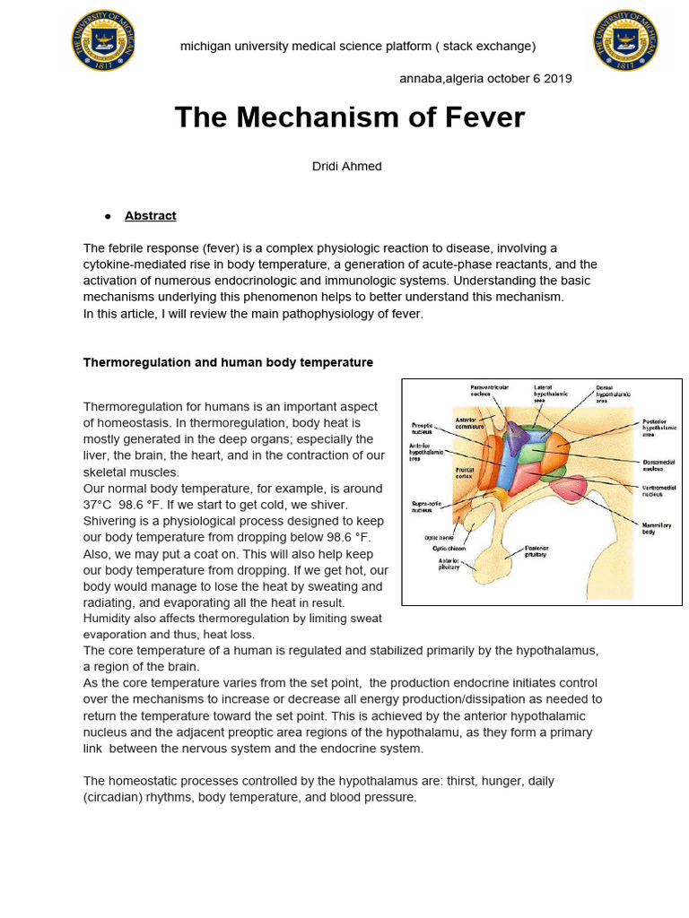 Understanding the Mechanism of Fever | PDF | Fever | Thermoregulation