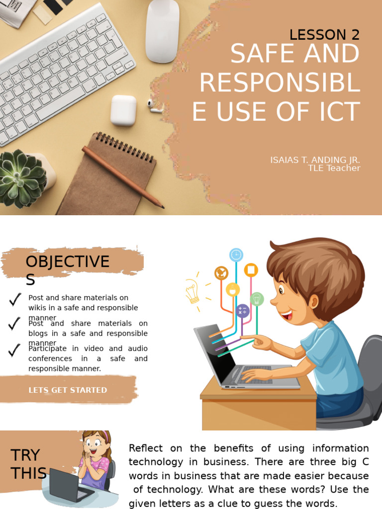 Safe and Responsible Use of Ict | PDF | Educational Technology | Internet