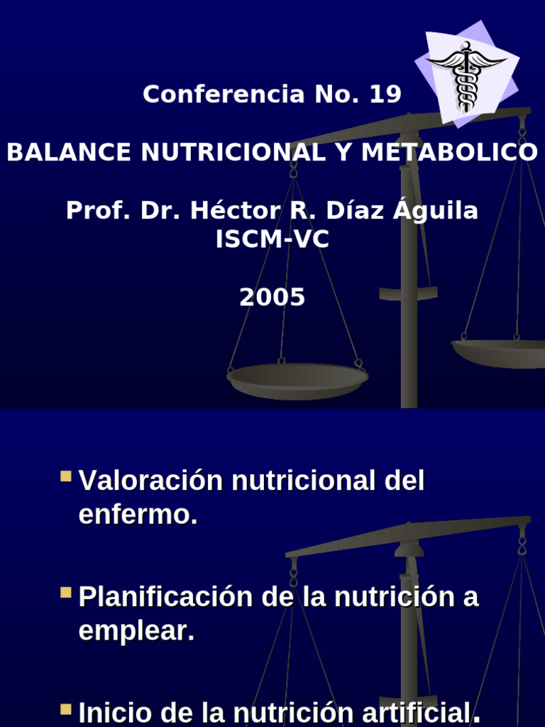 Conferencia 019 - Balance Nutricional y Metabólico | PDF | Caloría ...