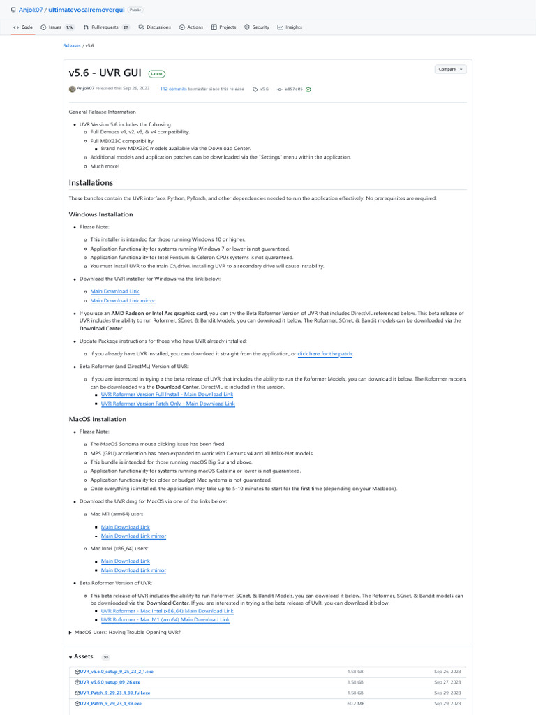 UVR GUI Anjok07 - Ultimatevocalremovergui GitHub | PDF | Mac Os ...