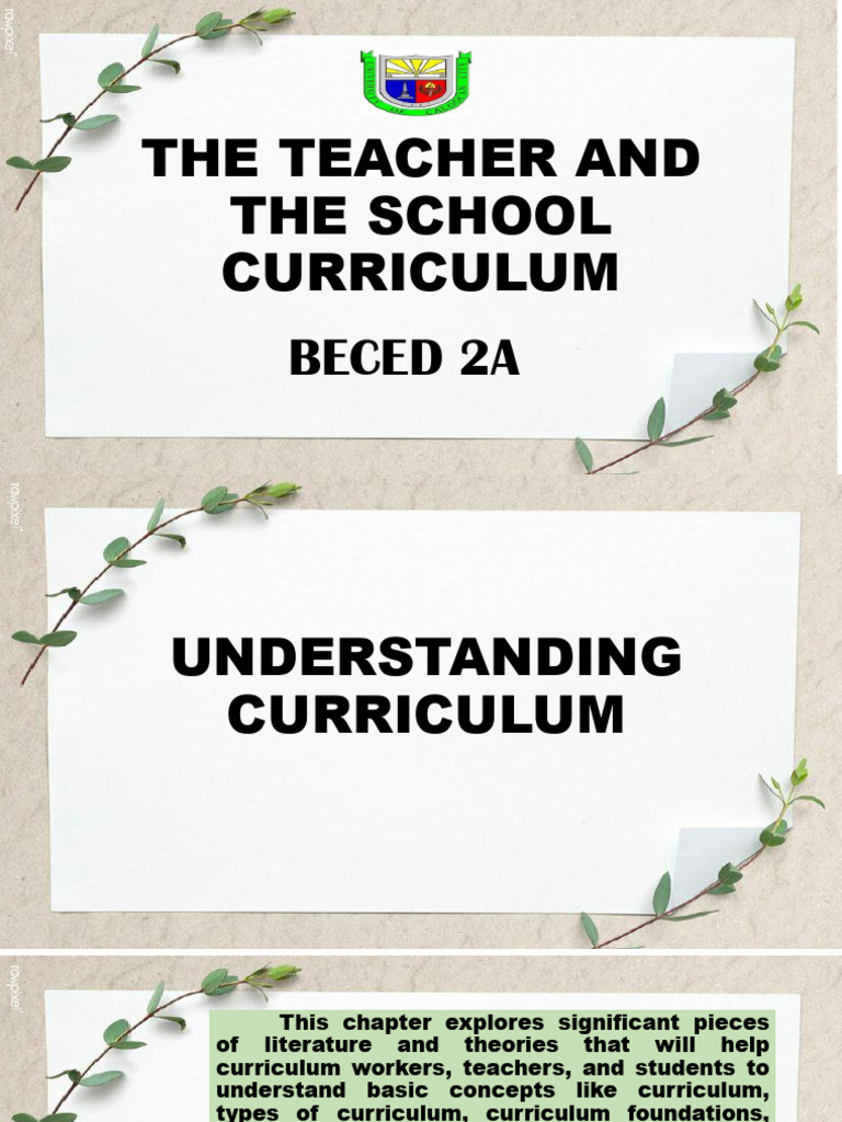 Understanding The Curriculum BECED | PDF | Curriculum | Teachers