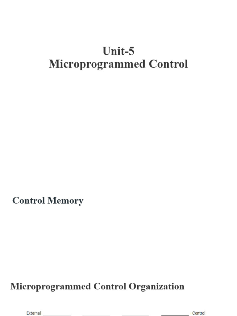 Unit-5 Microprogrammed Control | PDF