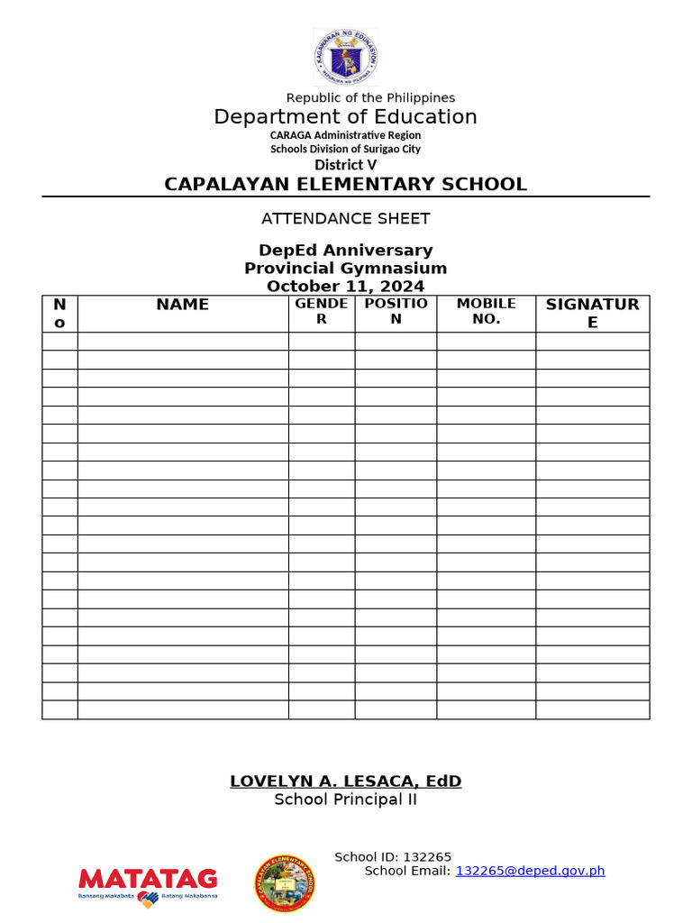 Attendance Template | PDF