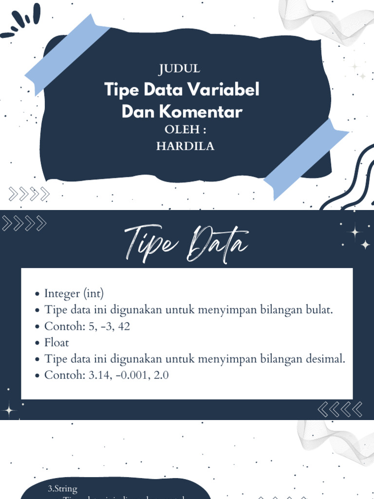 Tugas PPT Tipe Data Variabel Dan Komentar Tugas 3 | PDF