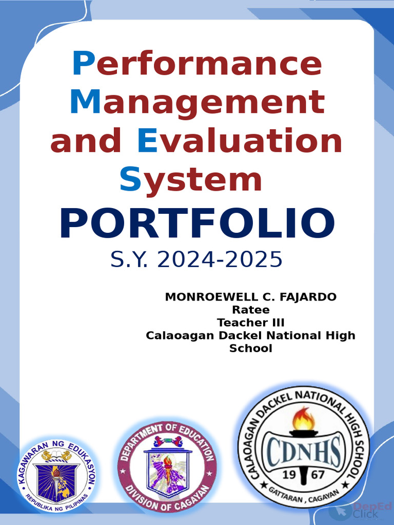 E Rpms Portfolio Final Edit Pdf Learning Pedagogy