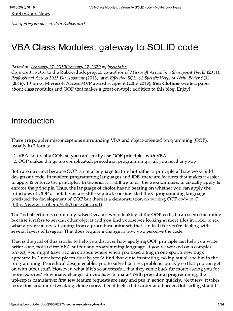 Vba Interface | PDF