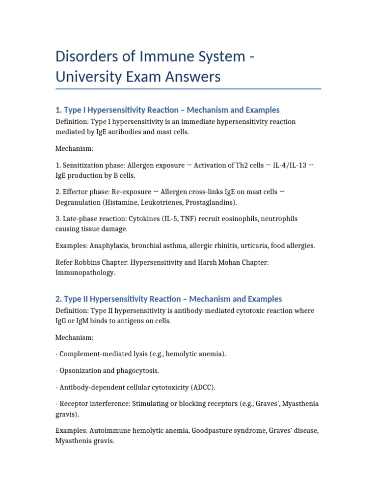 Immune System Disorders Overview | PDF | Allergy | Immune System