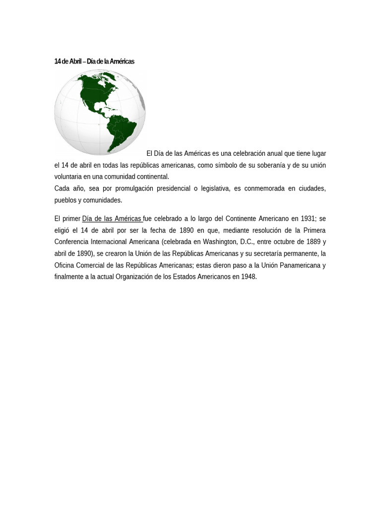 Dia de Las Americas | PDF