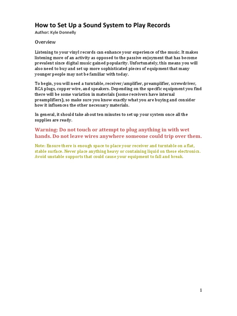 how-to-set-up-a-sound-system-to-play-records-pdf-electronics