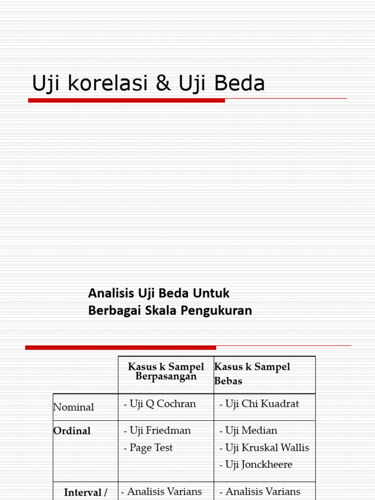 Uji Korelasi & Uji Beda | PDF