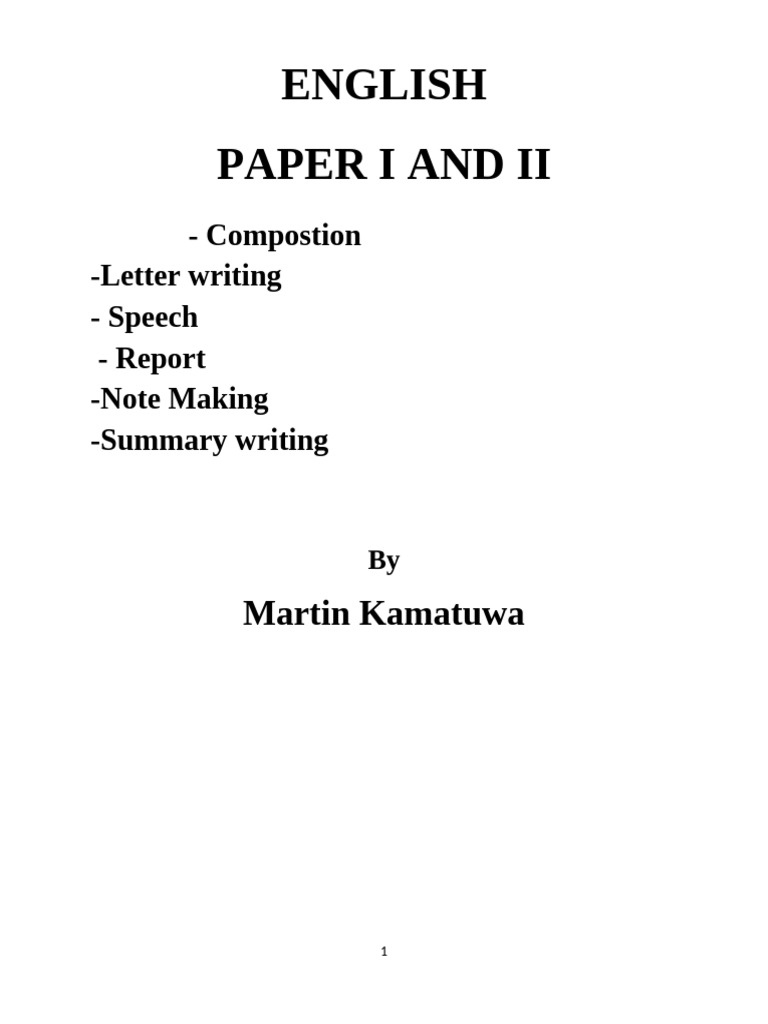 Compositions, Note Making, Summary Writing, Speech, Report | PDF | Question | Lion