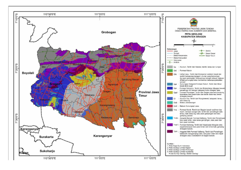 Peta Geologi Kabupaten Sragen | PDF