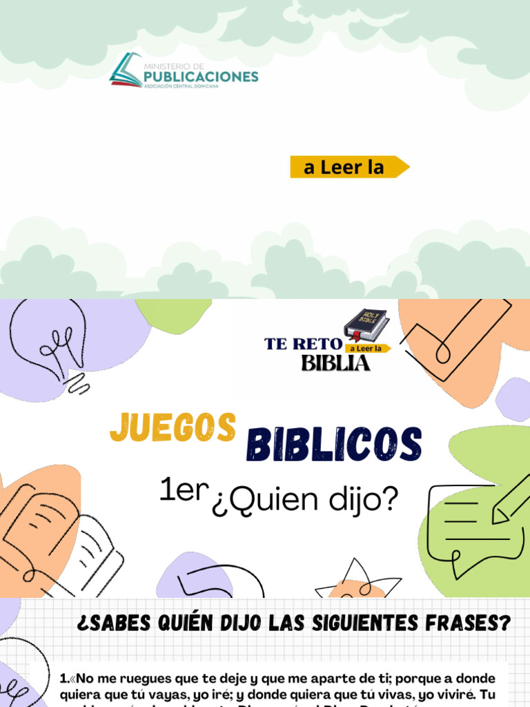 Juegos Bíblicos Interactivos | PDF | Contenido bíblico | Gente del ...
