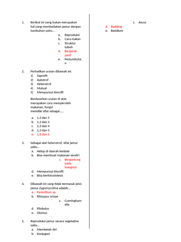 Soal Pts Biologi Kelas X | PDF