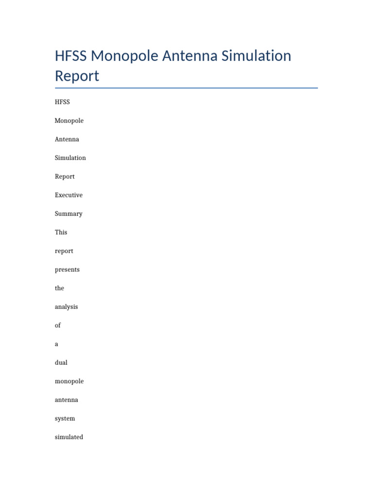 Complete HFSS Monopole Report With Gain Vs Freq | PDF | Antenna (Radio) | Electronics