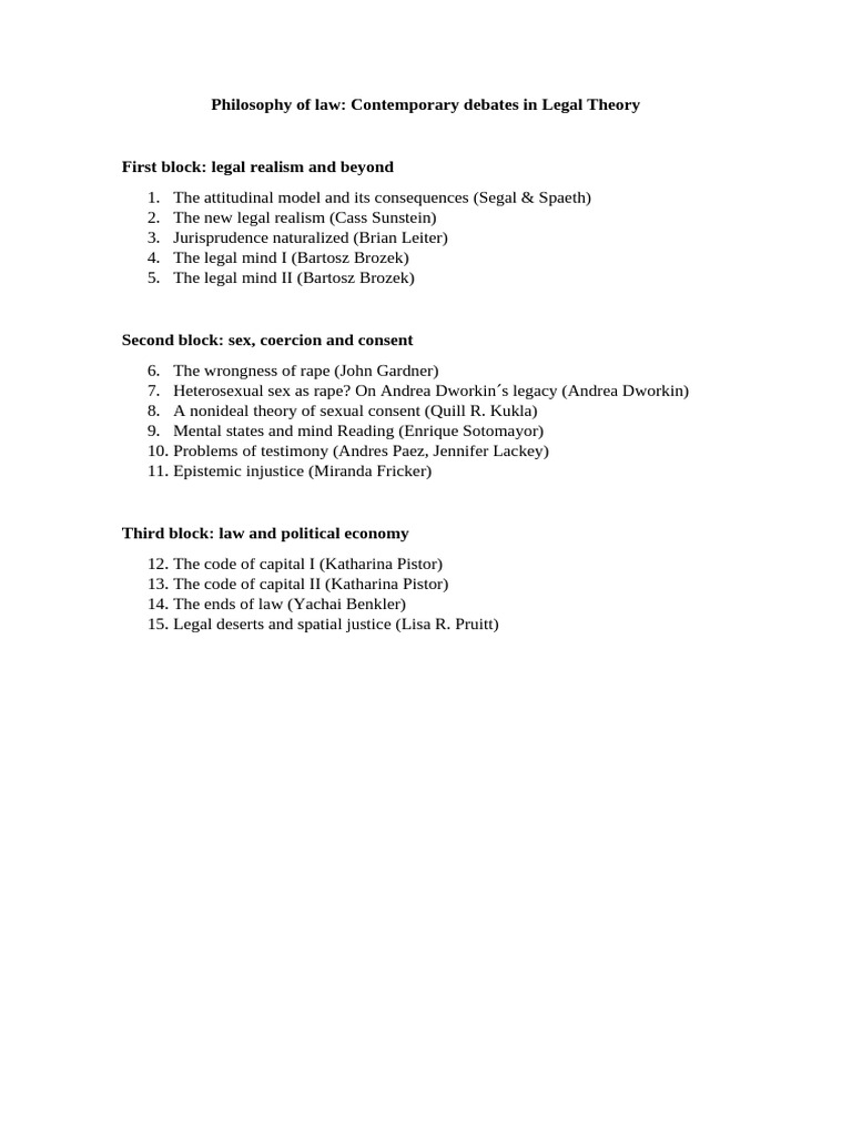 Philosophy of Law - Proposal | PDF