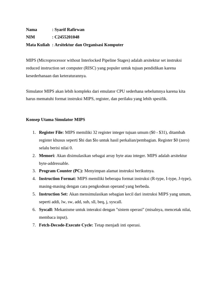 Simulator Mips | PDF | Computer Engineering | Computing