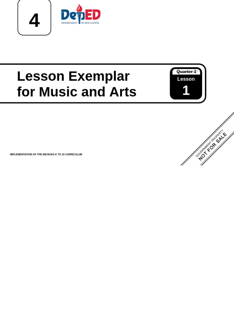 Grade 4 Music and Arts Lesson Plan | PDF | Dances | Sound